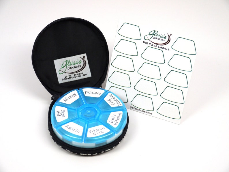 Pill Box Sticker Labels Single Sheet for Gloria's Pill Cases Zip-a ...