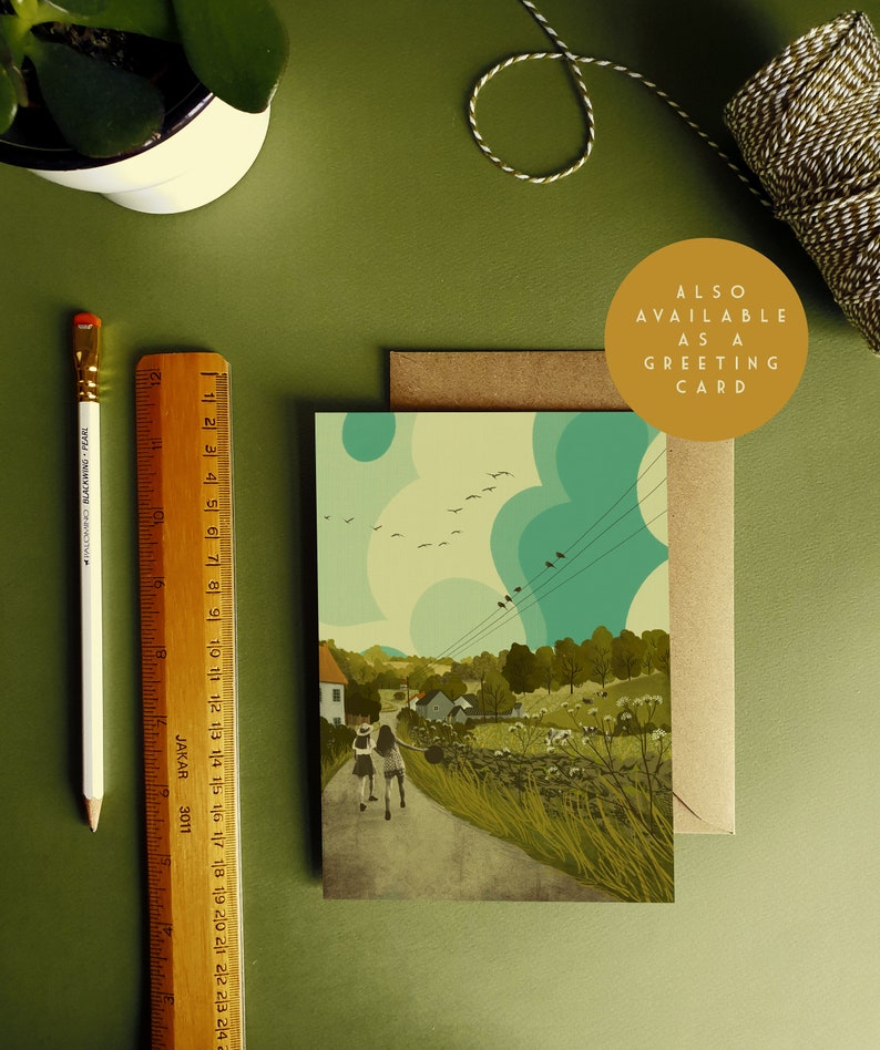 Priddy Mendips Hills Somerset Illustration Print A3 - Etsy