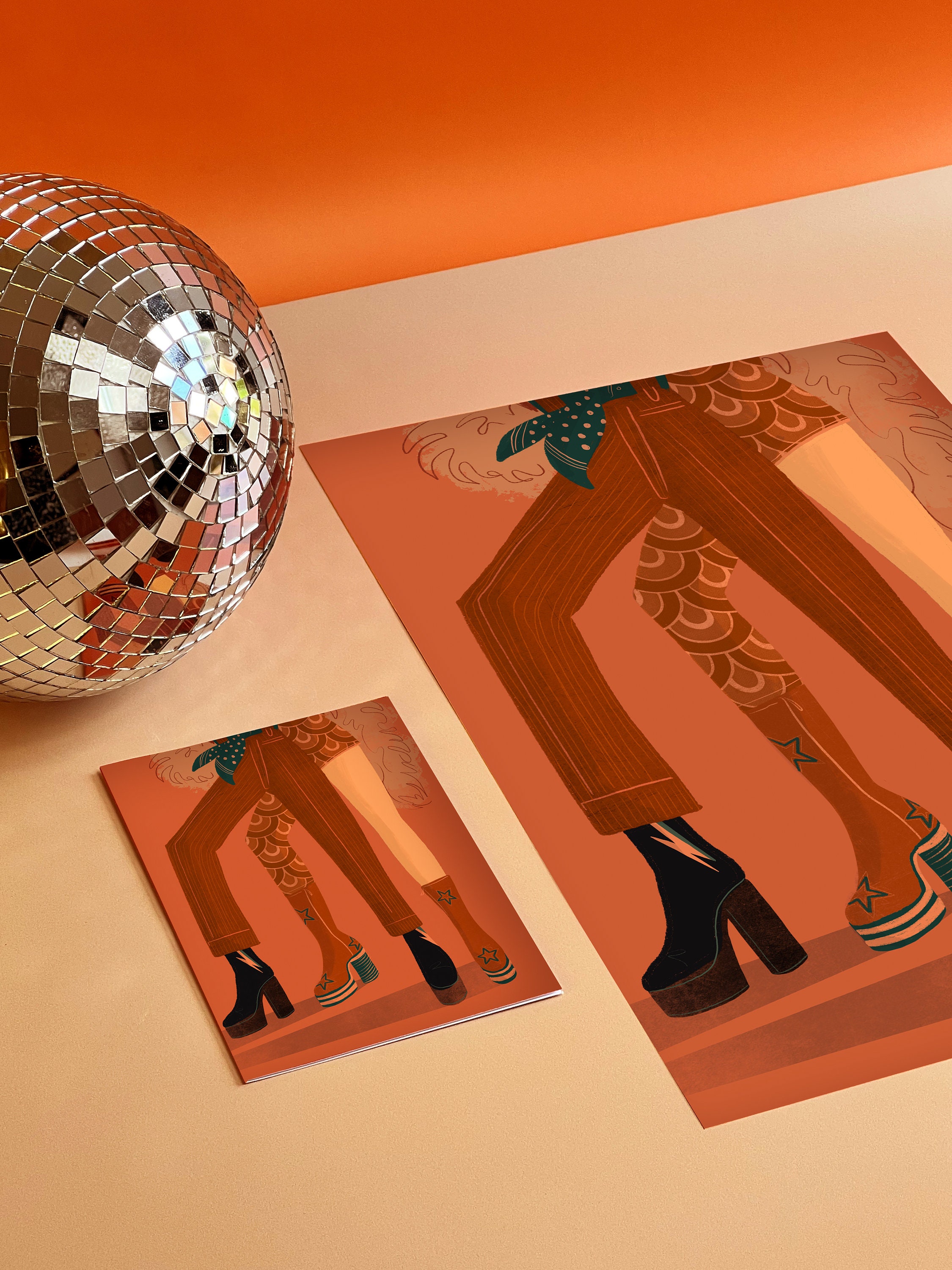 Glam Rock Illustration Card - Etsy