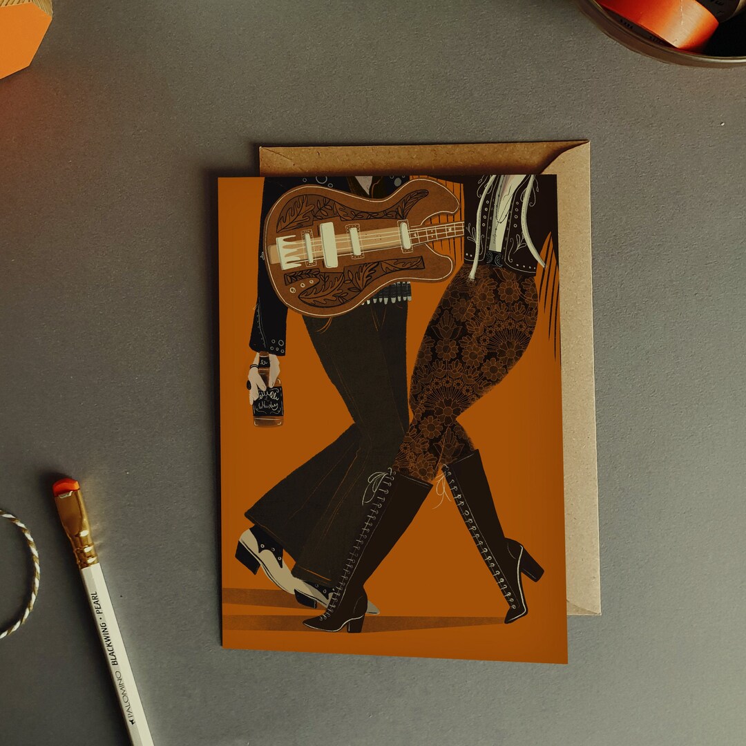 Hard Rock Illustration Card - Etsy UK