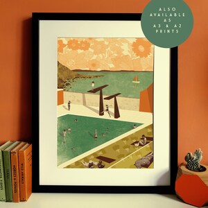 Portishead Lido Illustration Card - Etsy