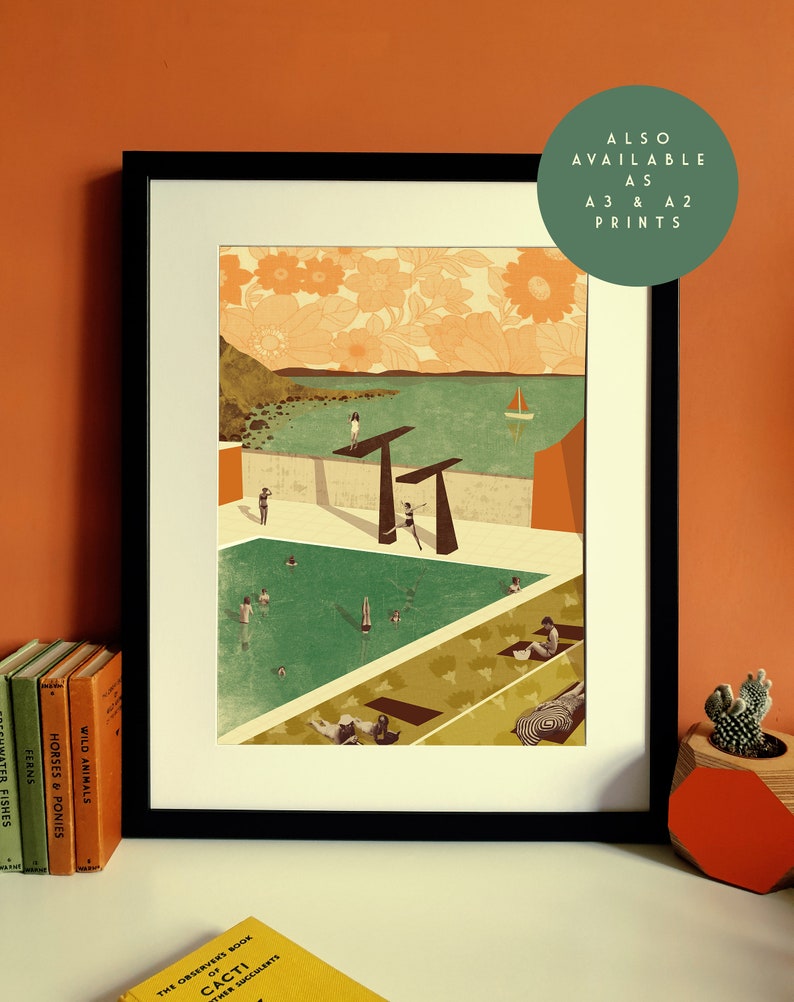 Portishead Lido Illustration Card - Etsy