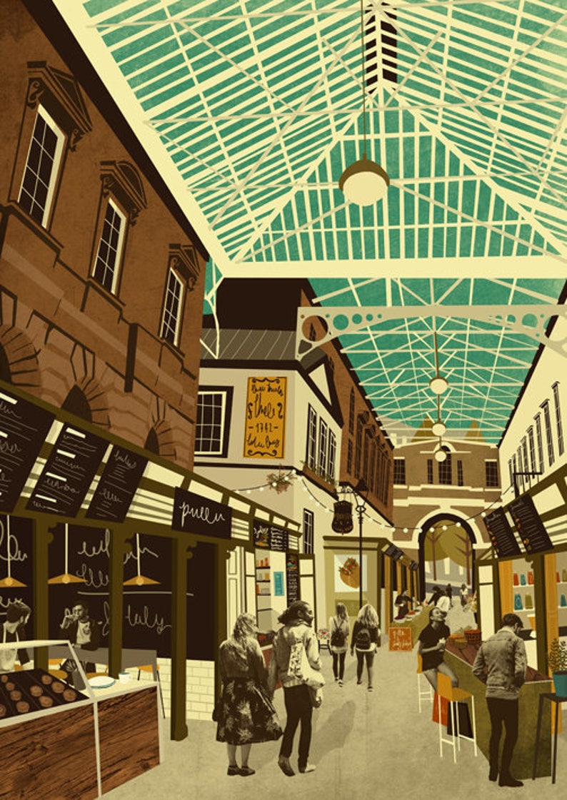 Bristol St Nicholas Market Illustration Card - Etsy