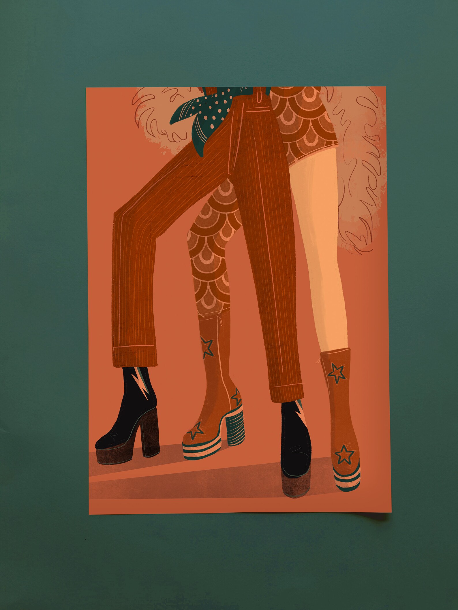 Glam Rock A3 Illustration Print - Etsy