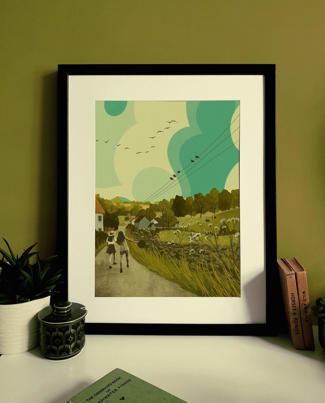 Priddy Mendips Hills Somerset Illustration Print A3 - Etsy