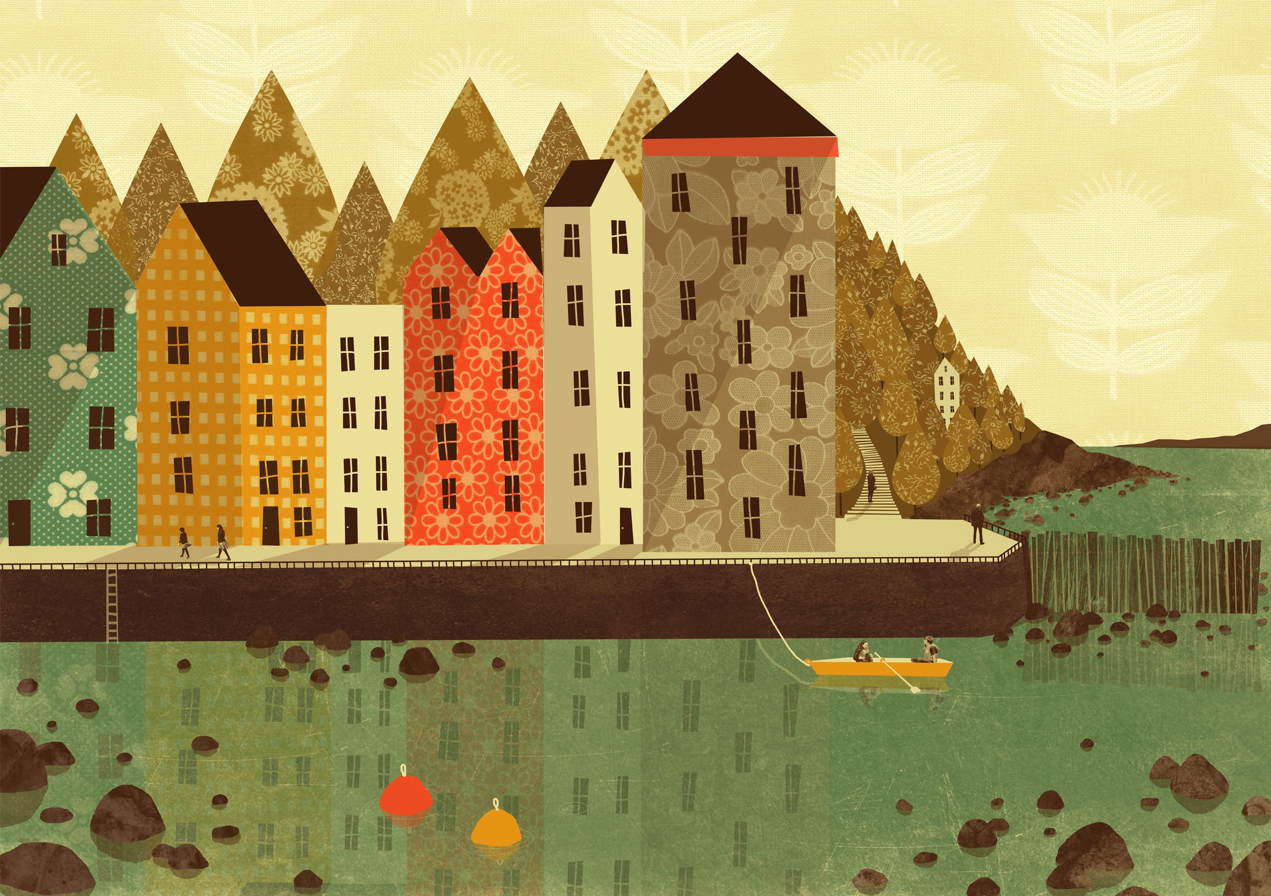 Portishead Marina Pier Illustration Poster A3 - Etsy UK