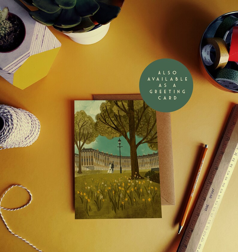 Bath Royal Crescent Illustration Print A3 - Etsy UK