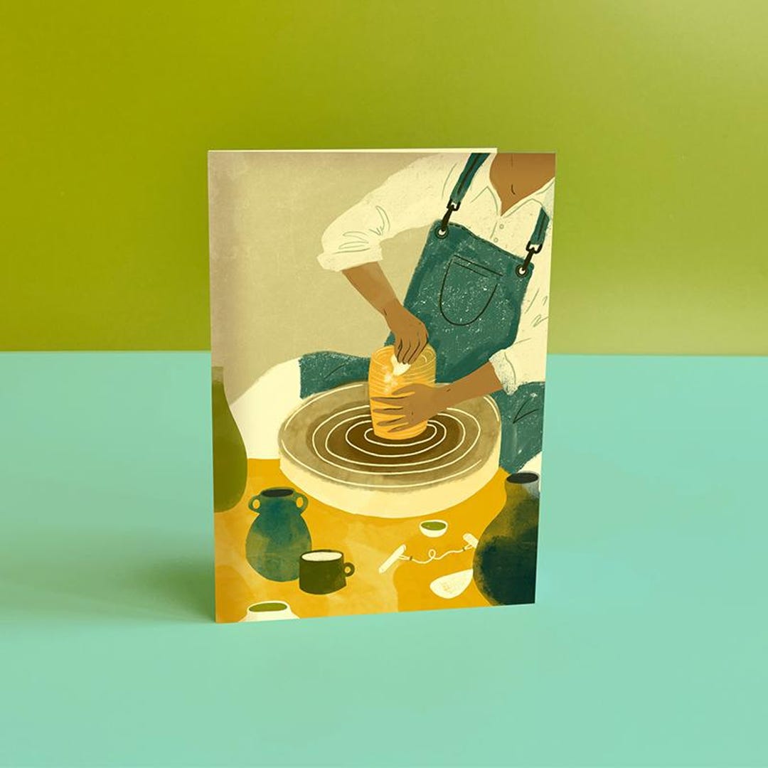 Pottery Illustration Card - Etsy