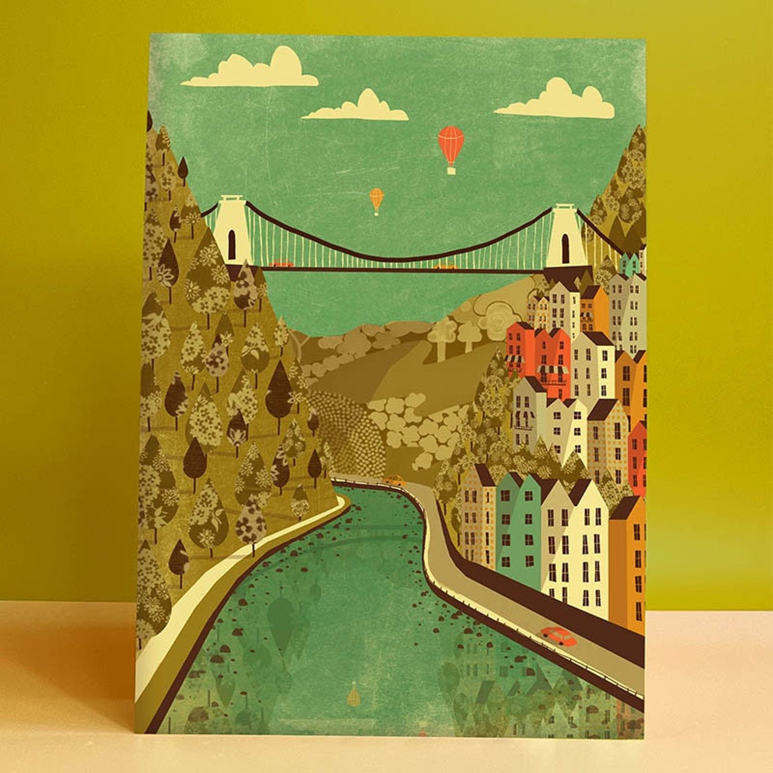 Bristol Clifton Suspension Bridge Illustration Print A4 | A3 | A2 - Etsy
