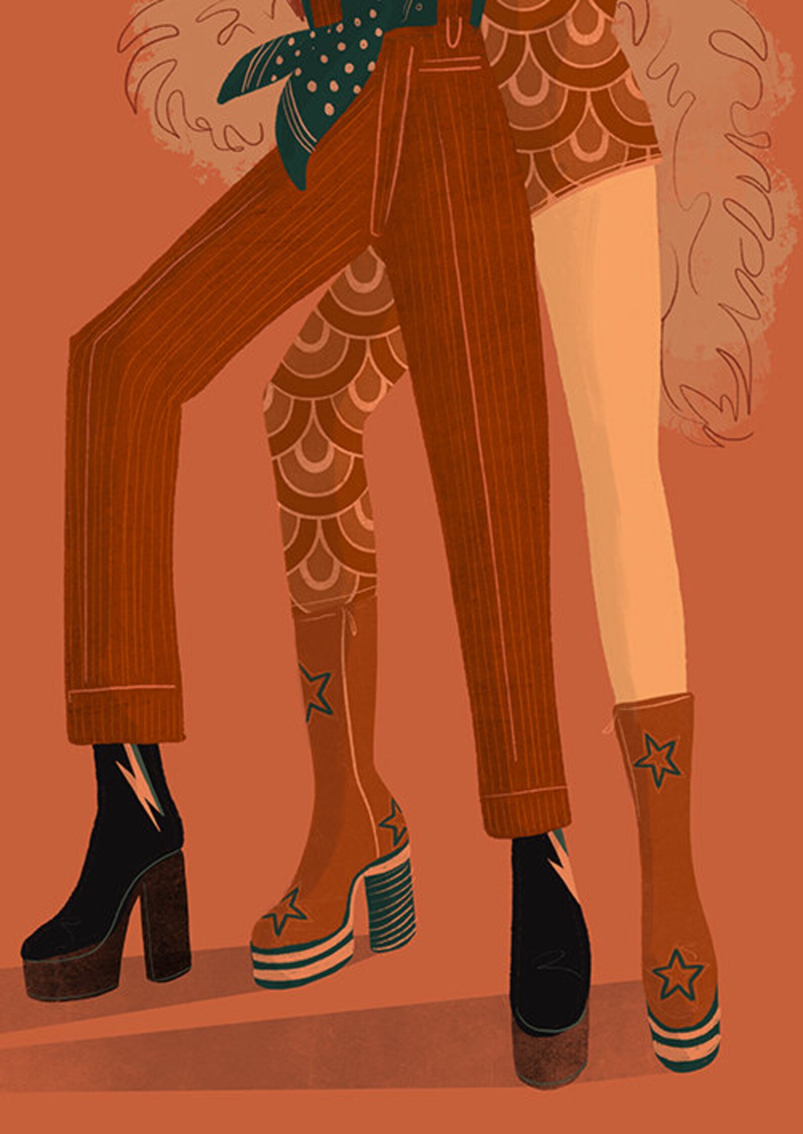 Glam Rock A3 Illustration Print - Etsy