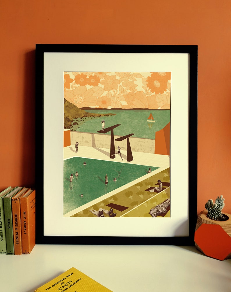 Portishead Lido Illustration Poster A3 - Etsy UK
