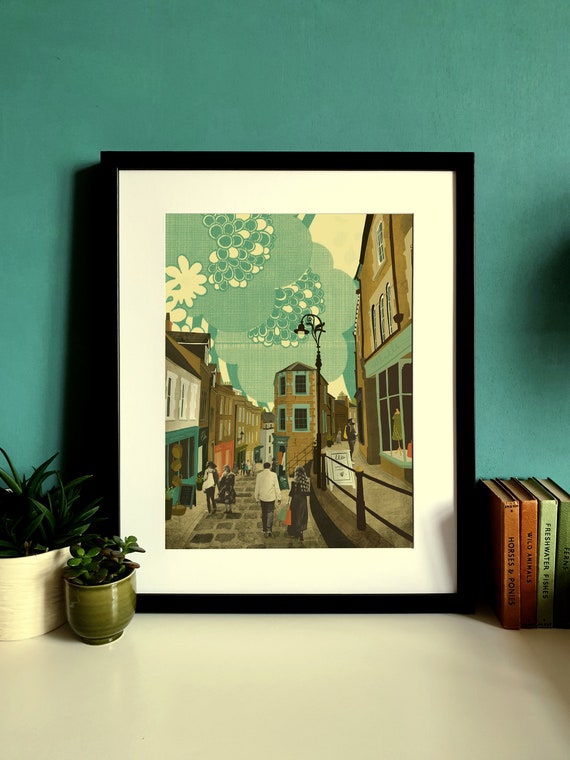 Frome Catherine Hill Somerset Illustration Print A3 - Etsy