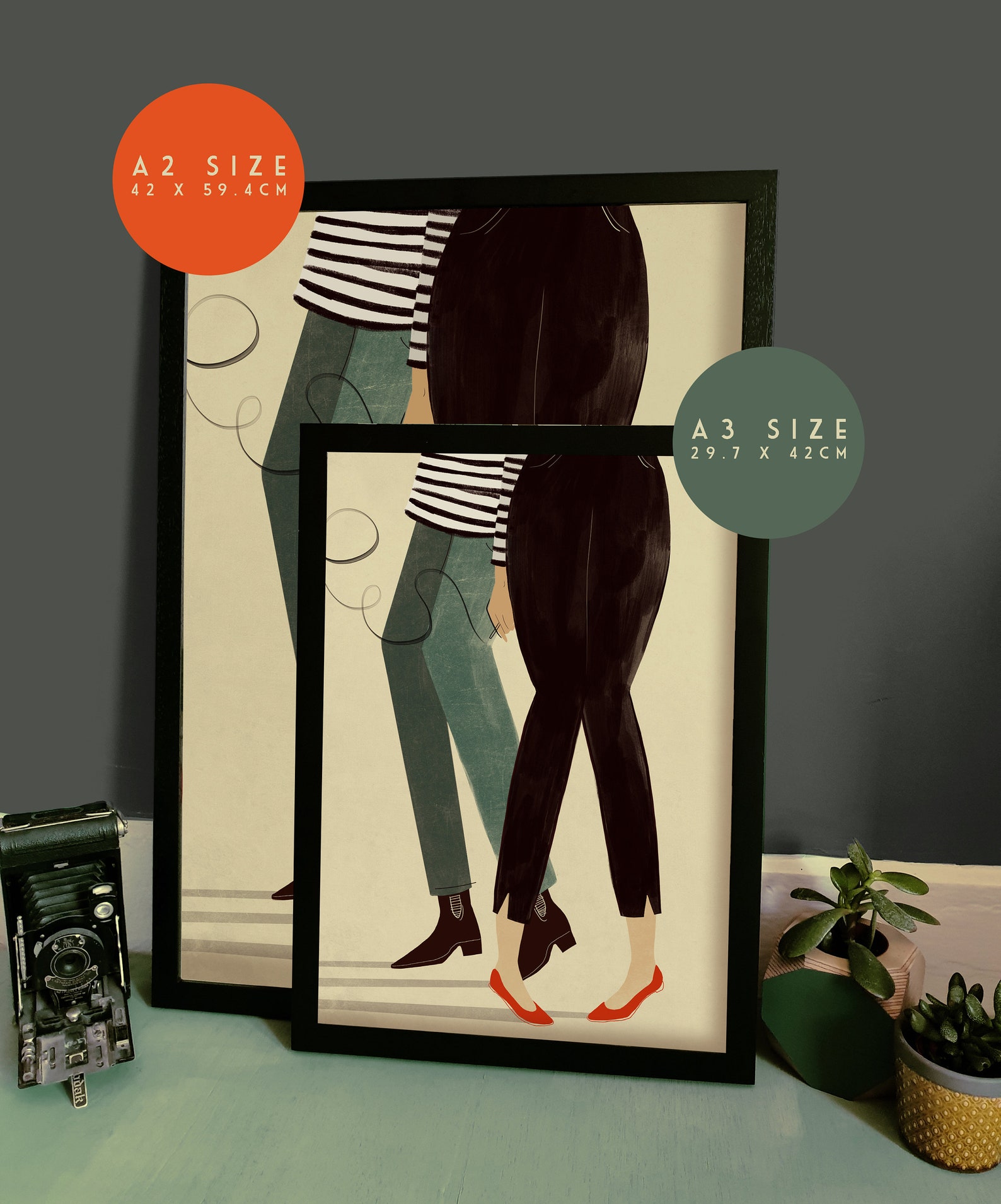 Beatnik Dancing Couple Illustration Print A3 or A2 - Etsy UK