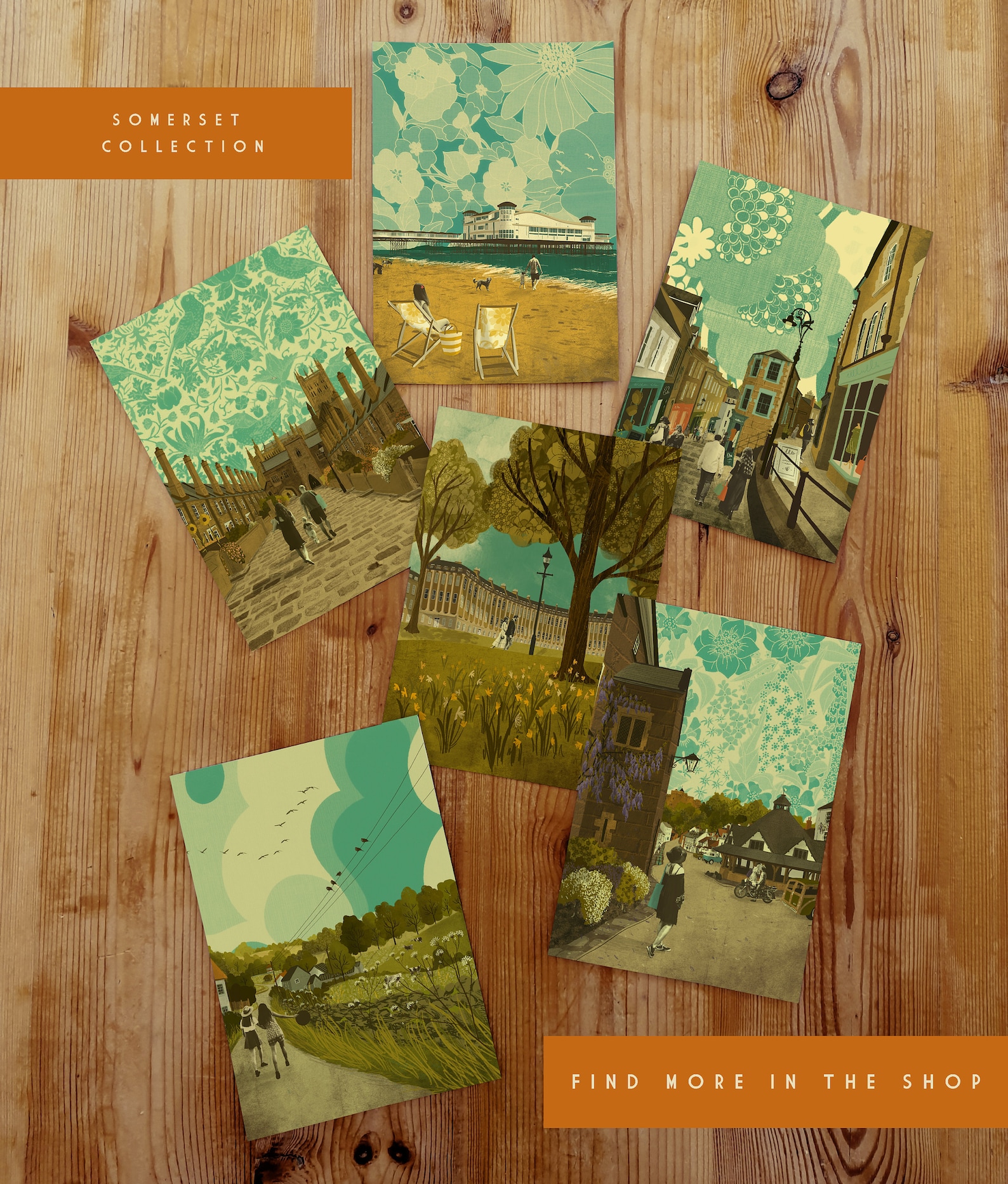 Priddy Mendips Hills Somerset Illustration Print A3 - Etsy