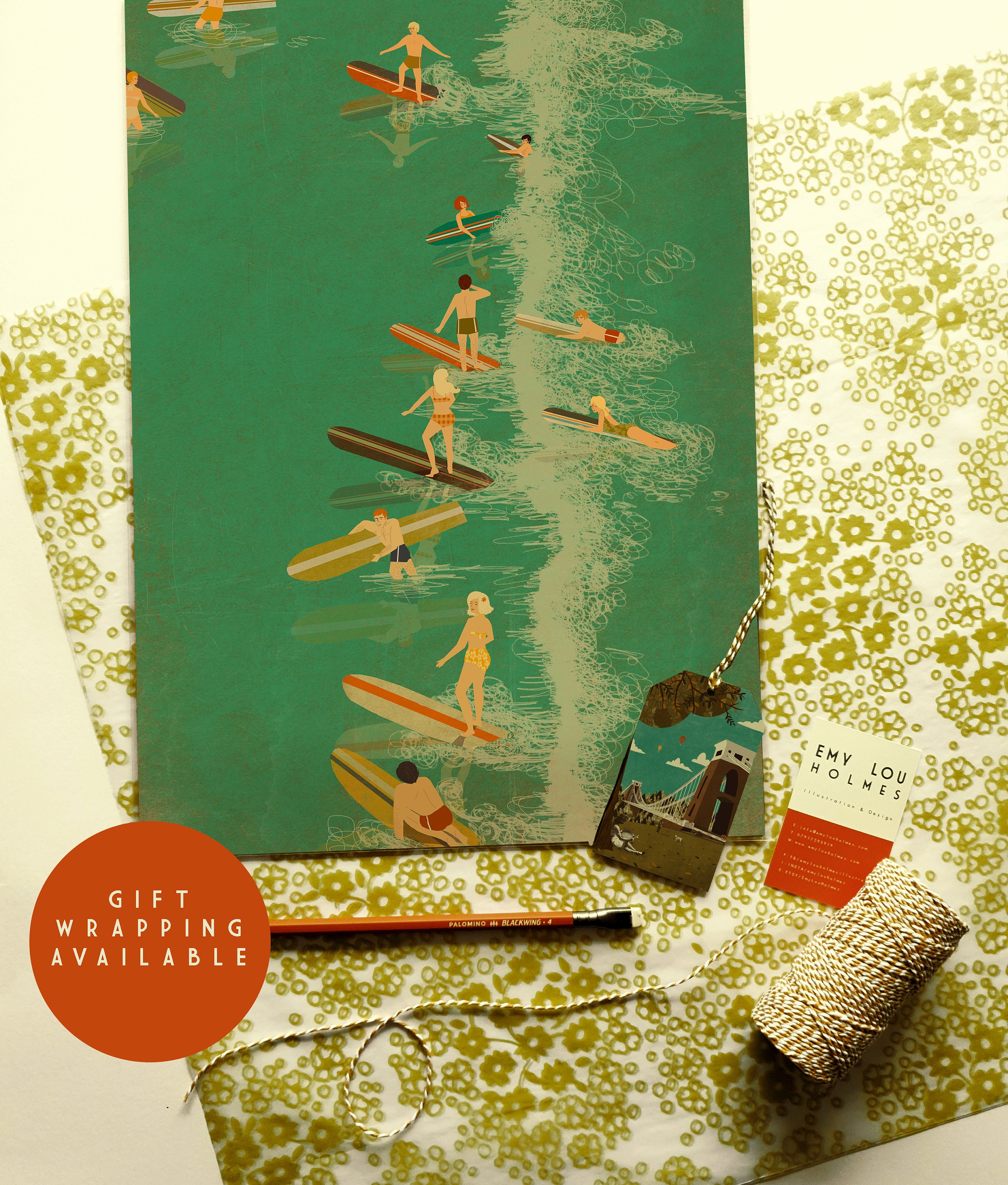 Surfing Illustration Art Print A4 A3 | Etsy