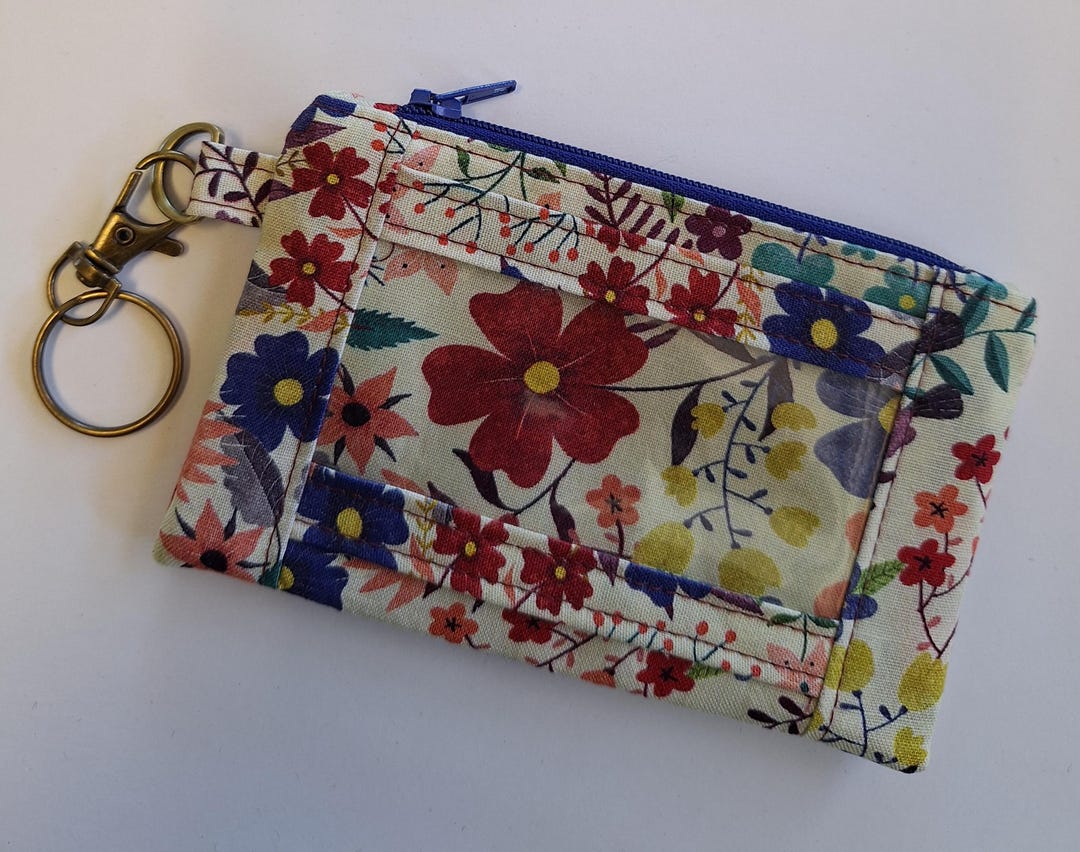 Cotton Floral Key Fob ID Pouch - Etsy