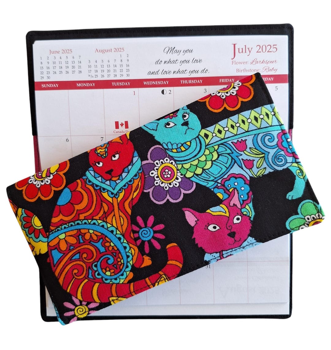 Cotton Fabric 2026-27 Pocket Calendar & Appointment Book - Etsy