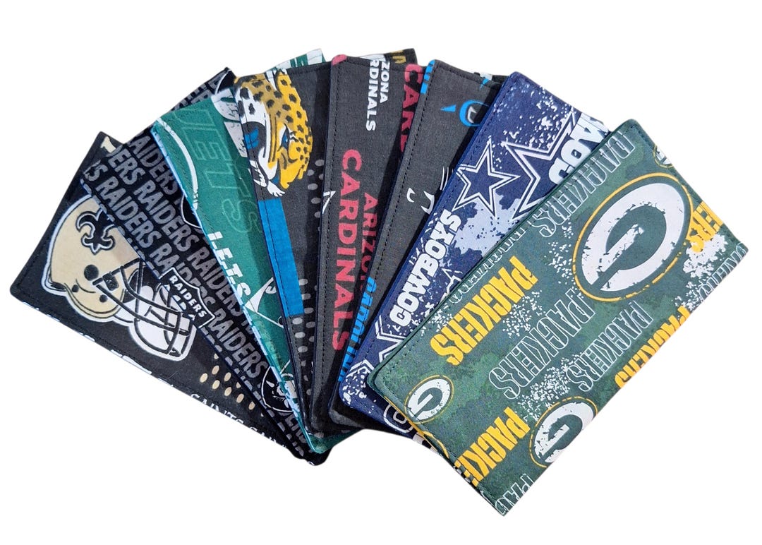 100% Cotton Fabric NFL Checkbook Cover - Etsy