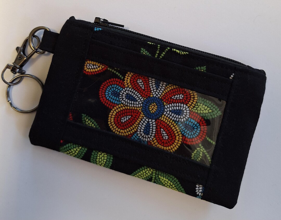 100% Cotton Floral Zippered Key Fob ID Pouch - Etsy