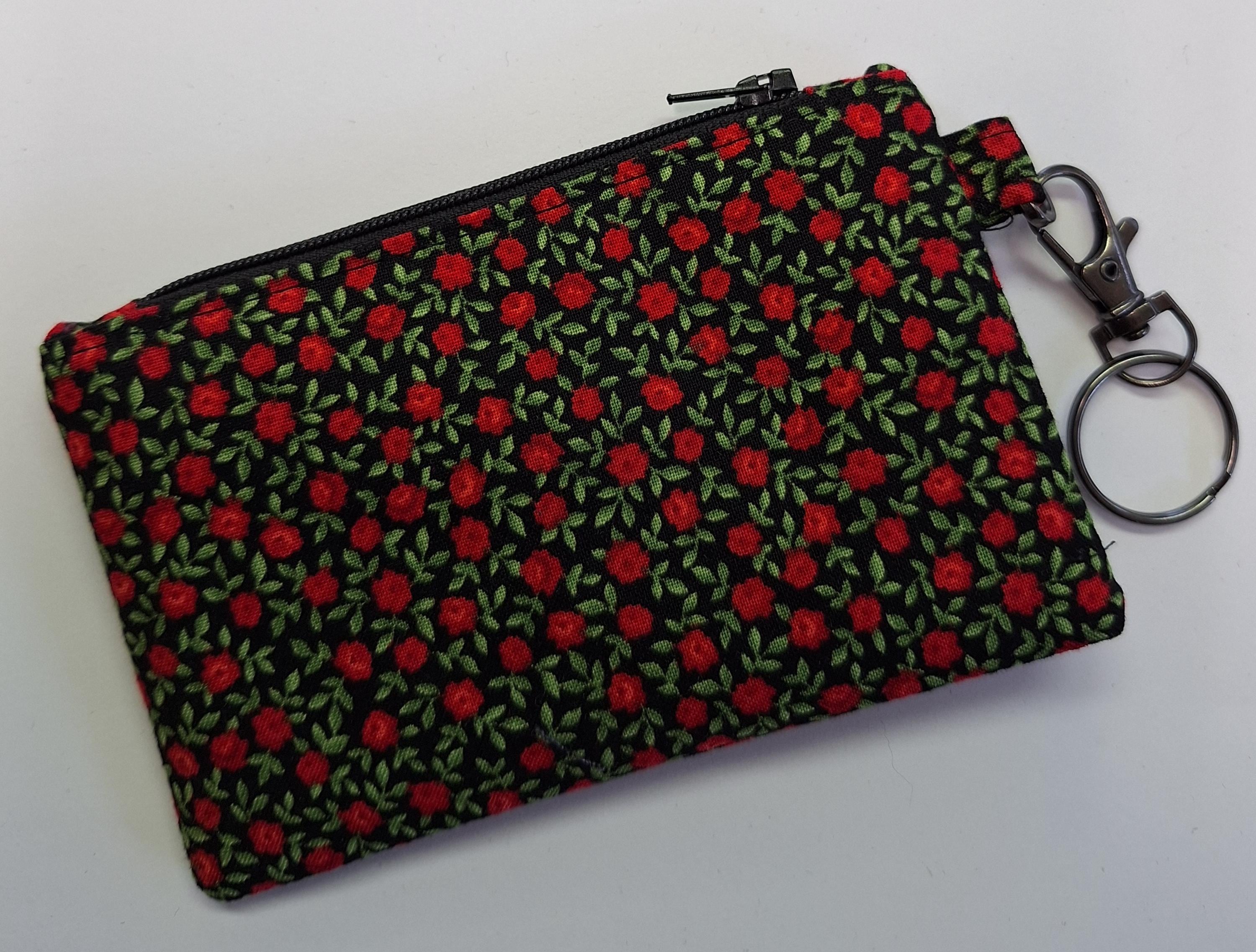 Floral Zippered Key Fob ID Pouch - Etsy