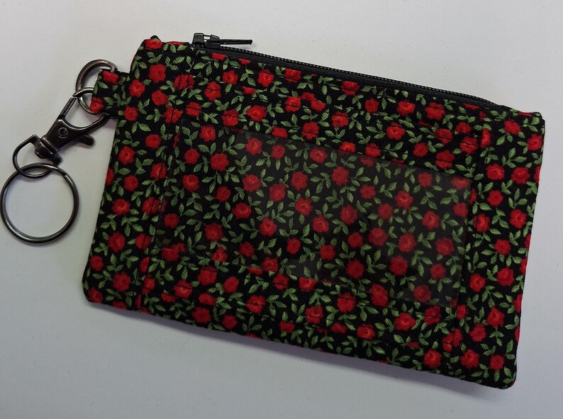 Floral Zippered Key Fob ID Pouch - Etsy