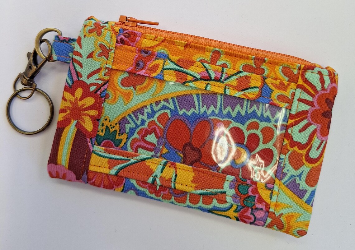 Floral Zippered Key Fob ID Pouch - Etsy