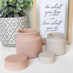 Concrete Jar Set-salt Cellar- Pinch Bowl With Lid- Kitchen Gifts ...