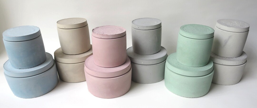 Concrete Pinch Pot -salt Cellar- Pinch Bowl With Lid- Kitchen Gifts ...