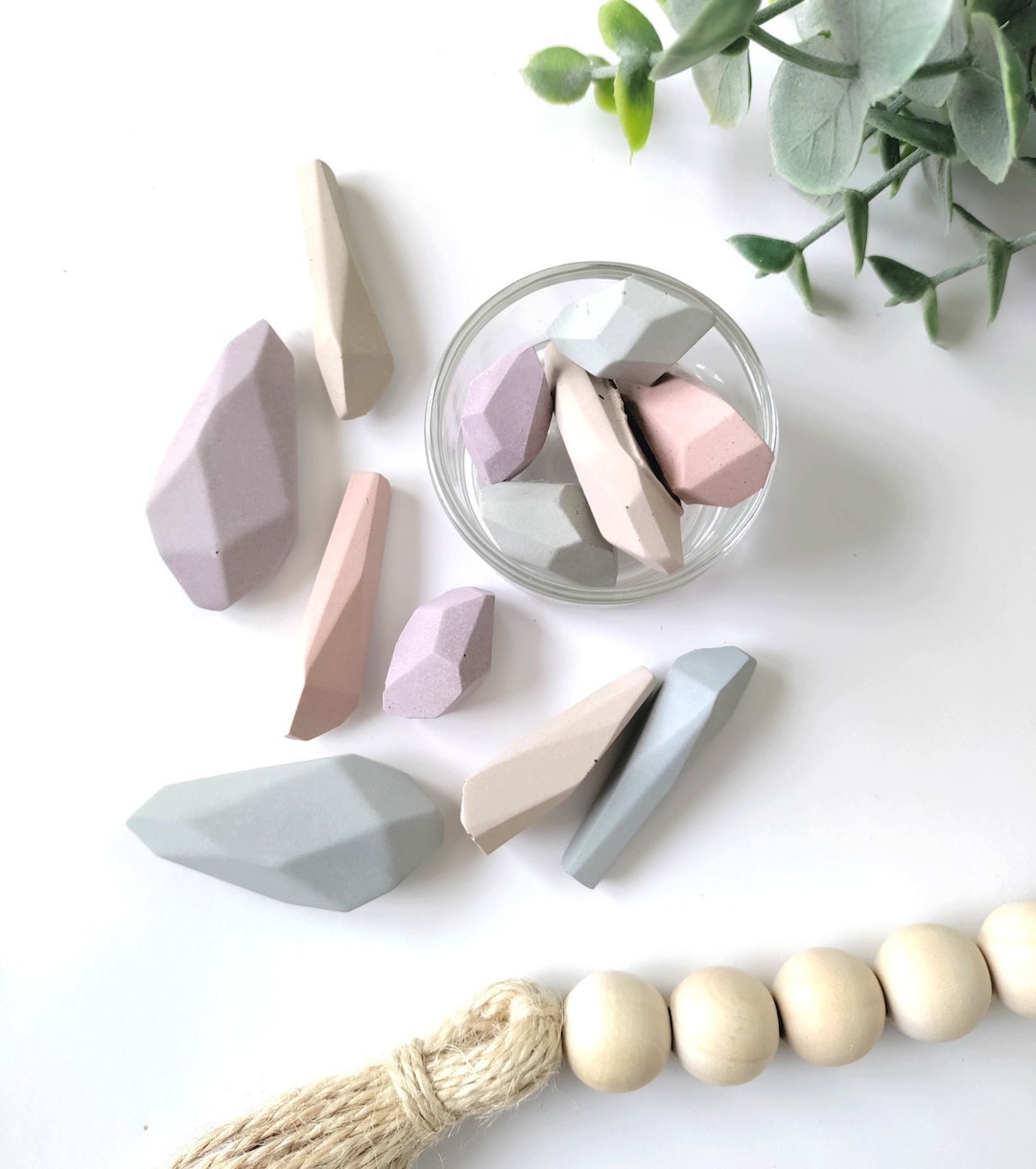 Set of Diffuser Stones- Aroma Stones - Concrete - Rocks - Gems - Cement ...