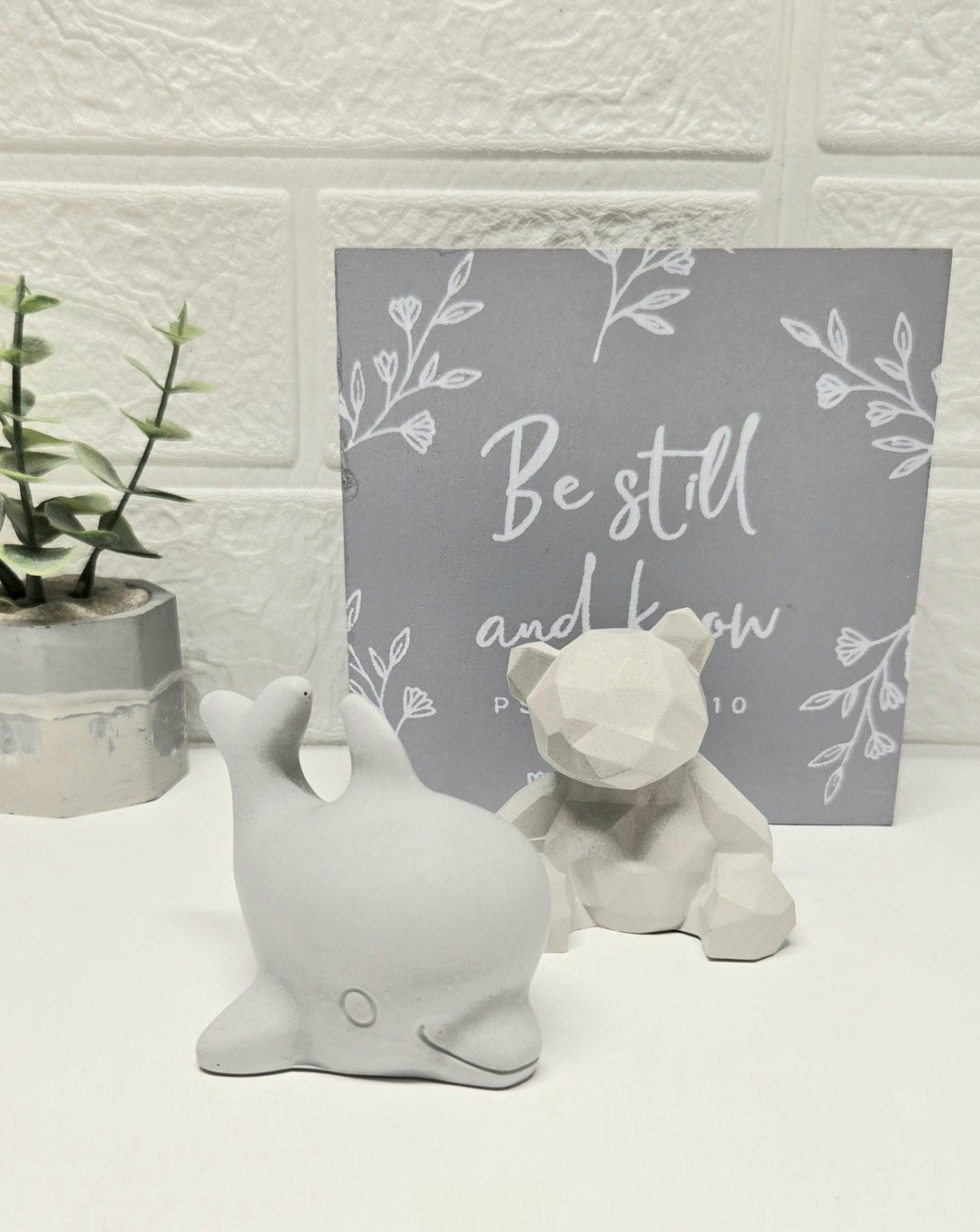 Concrete Baby Animals, Nursery Decor, Statue, Cement Bear, Bunny ...