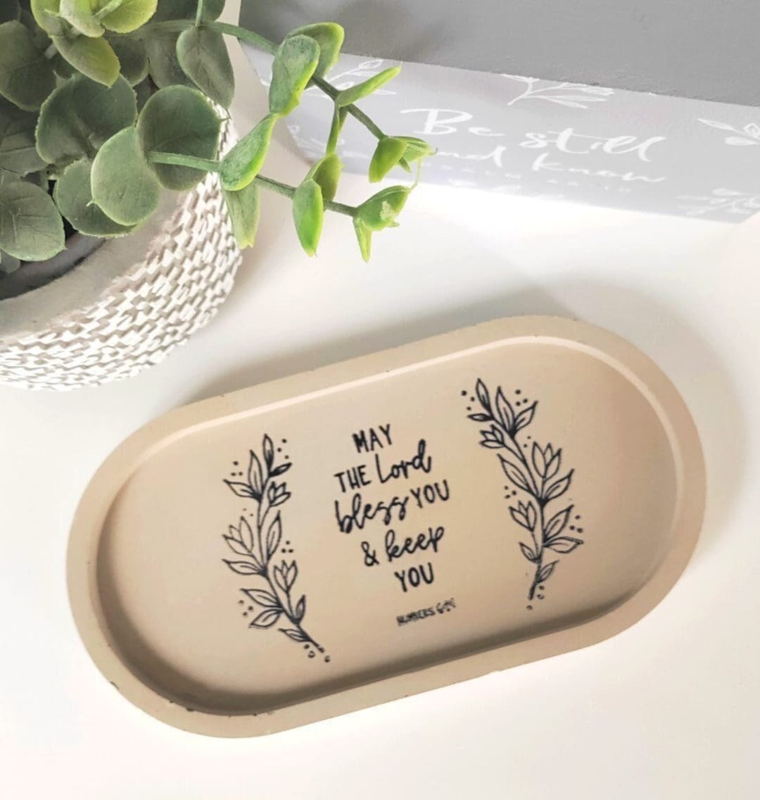 Oval Trinket Dish -jewelry Tray- Concrete Tray- Gift - Scripture ...