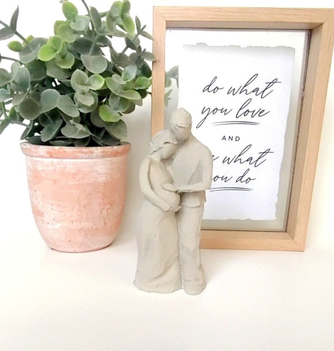 Concrete Pregnant Mom and Dad, Baby Nursery Decor, Cute Gift, Statue ...