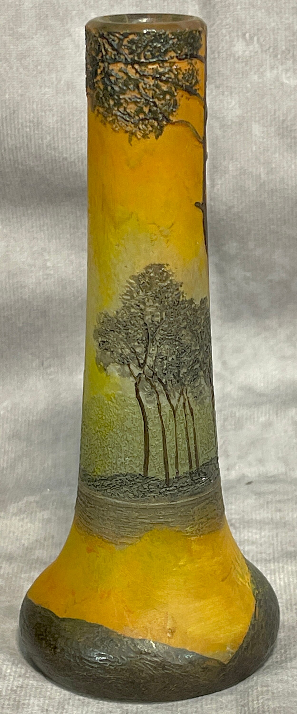 1920's Daum Nancy France Cameo Art Glass Cabinet Landscape Vase French ...