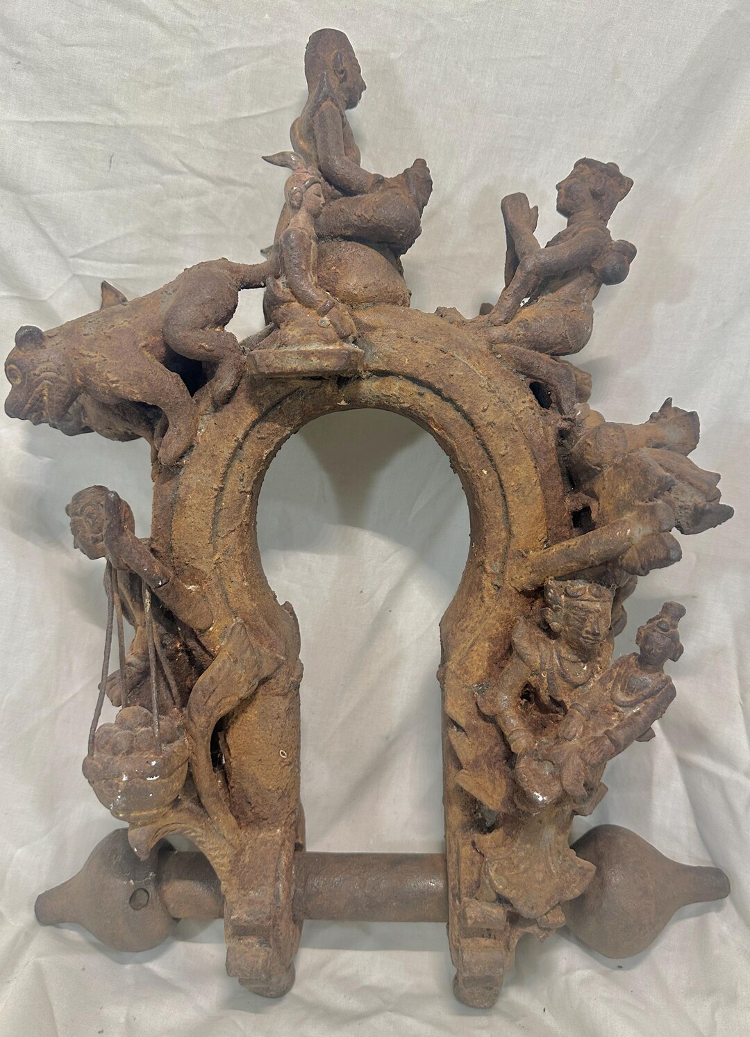 18th 19th Century Temple Bell Bracket Holder Burmese Thai Cast Iron ...