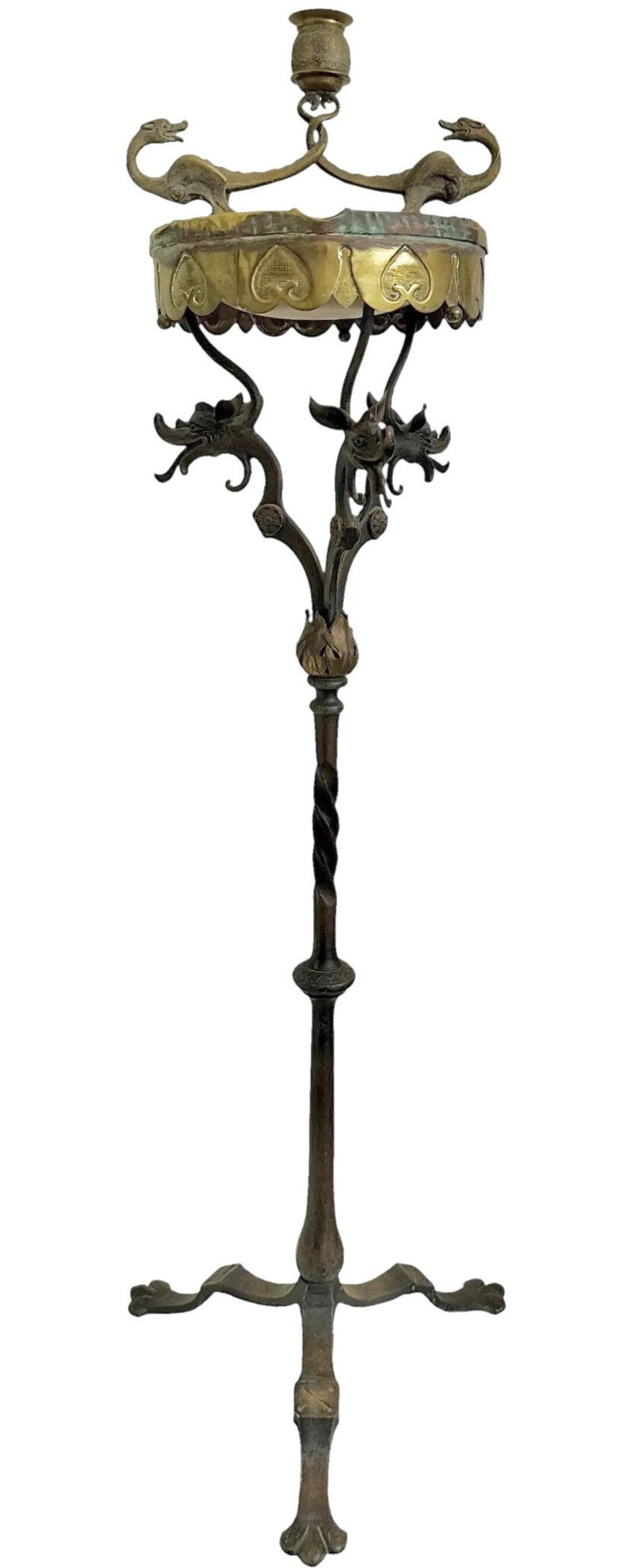 Antique Gothic Revival Art Deco Period Bronze Brass & Iron Griffin ...