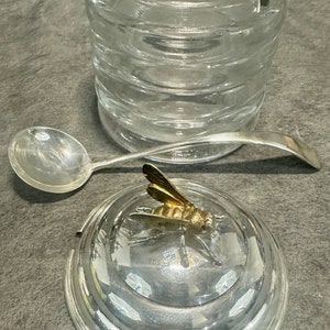 Art Deco Period R Blackinton Honey Jar Sterling Silver Glass Goldwash ...