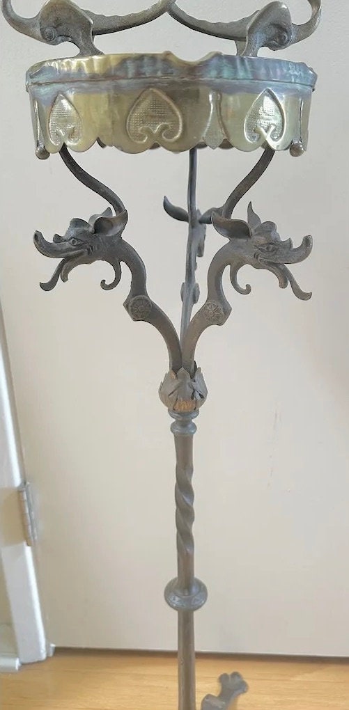 Antique Gothic Revival Art Deco Period Bronze Brass & Iron Griffin ...