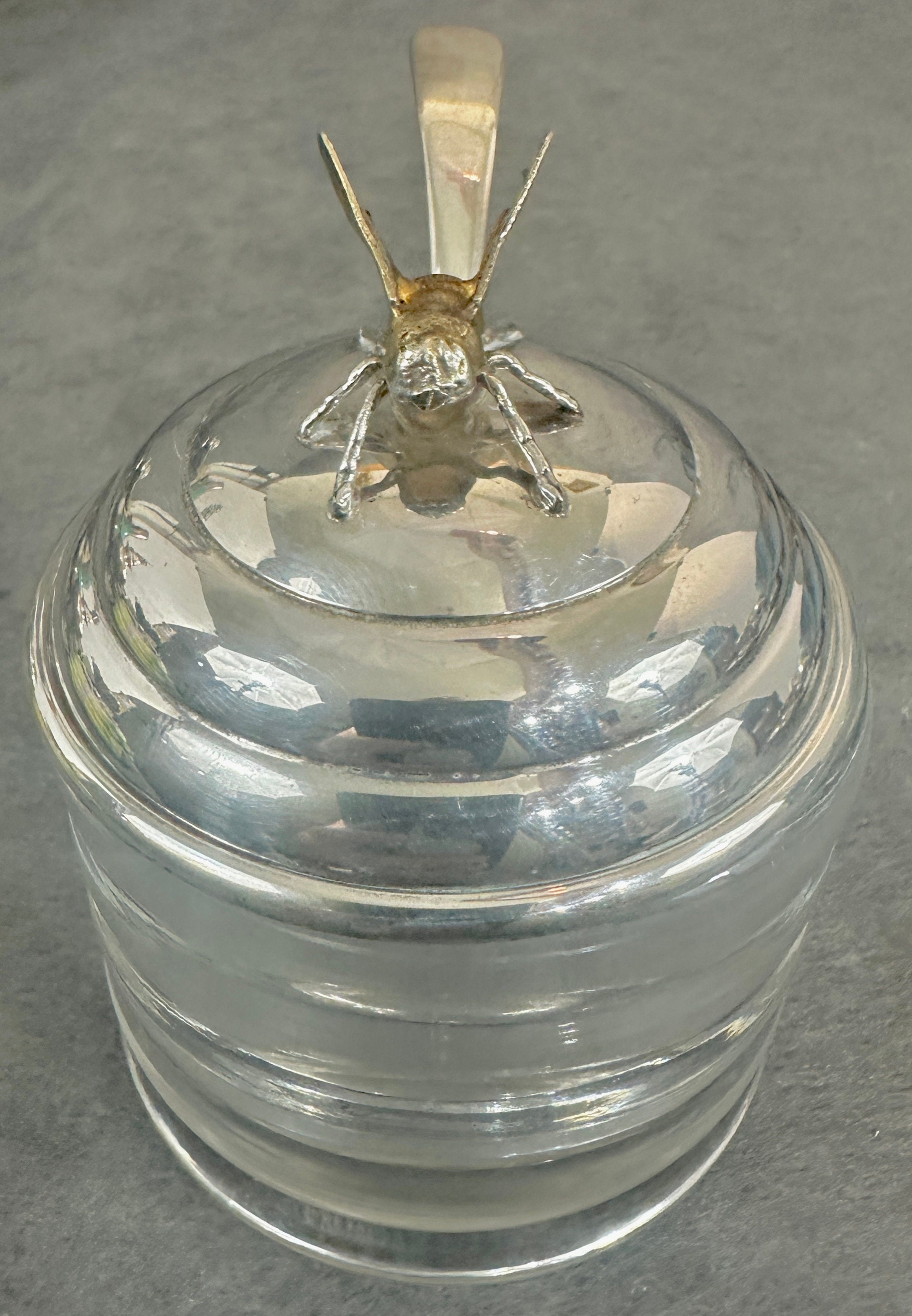 Art Deco Period R Blackinton Honey Jar Sterling Silver Glass Goldwash ...