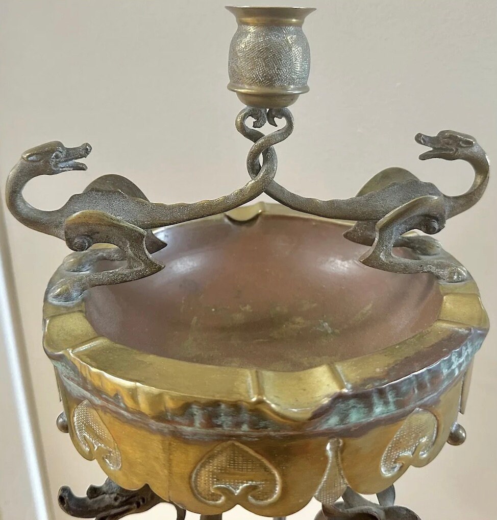 Antique Gothic Revival Art Deco Period Bronze Brass & Iron Griffin ...