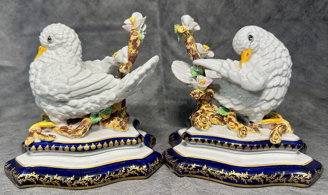 Vintage Pair Giulia Mangani Italy Porcelain Dove Pigeon Birds With ...