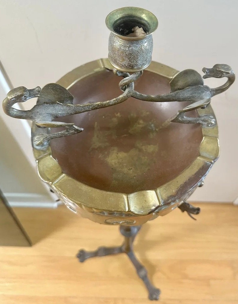 Antique Gothic Revival Art Deco Period Bronze Brass & Iron Griffin ...