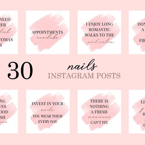 30 Nail Instagram Posts Nails Social Media Posts Nail | Etsy