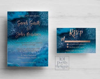 Geode invitation | Etsy