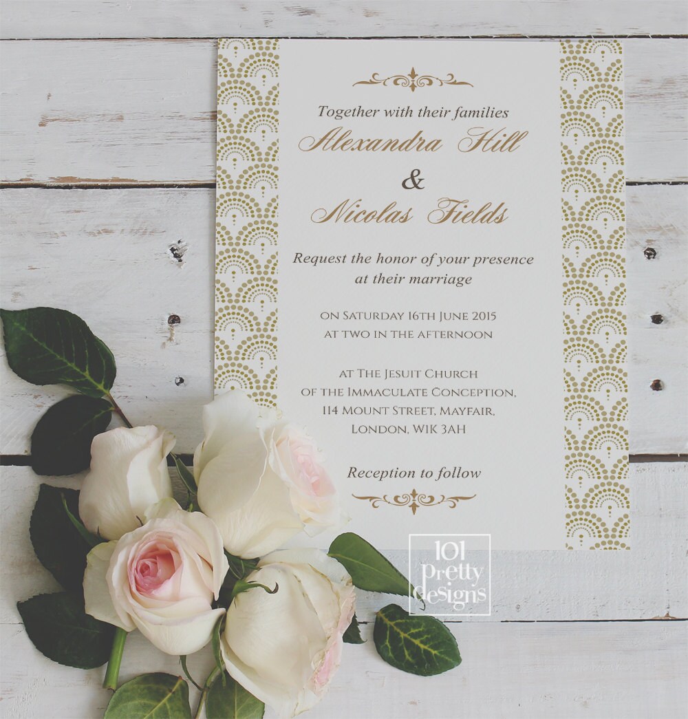 Golden Wedding Invitation Template Printable Wedding Etsy Golden Wedding Invitation Template Printable Wedding Etsy