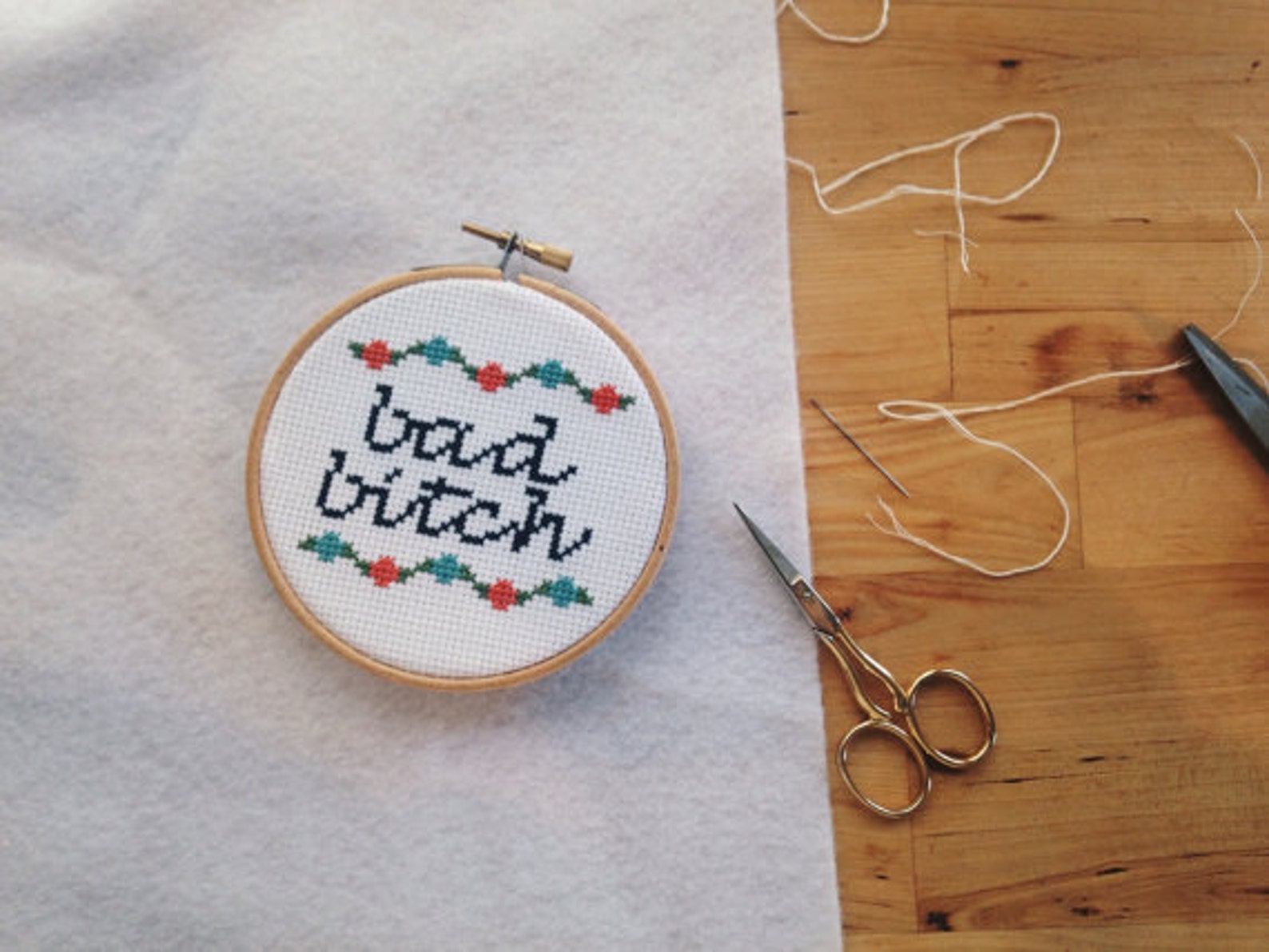 Bad Bitch PATTERN Cursive Cross Stitch DIY Funny Crude - Etsy