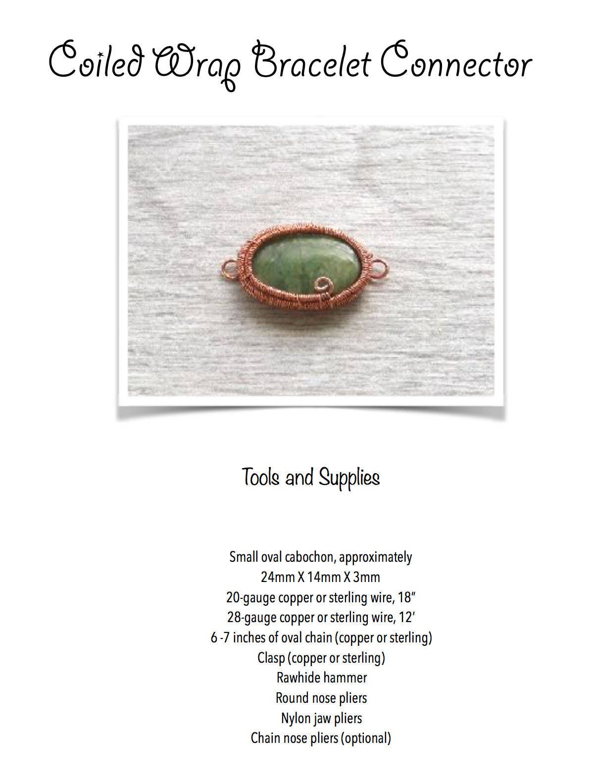 TUTORIAL - Coiled Wrap Bracelet Connector - Wire Wrapping - Jewelry ...