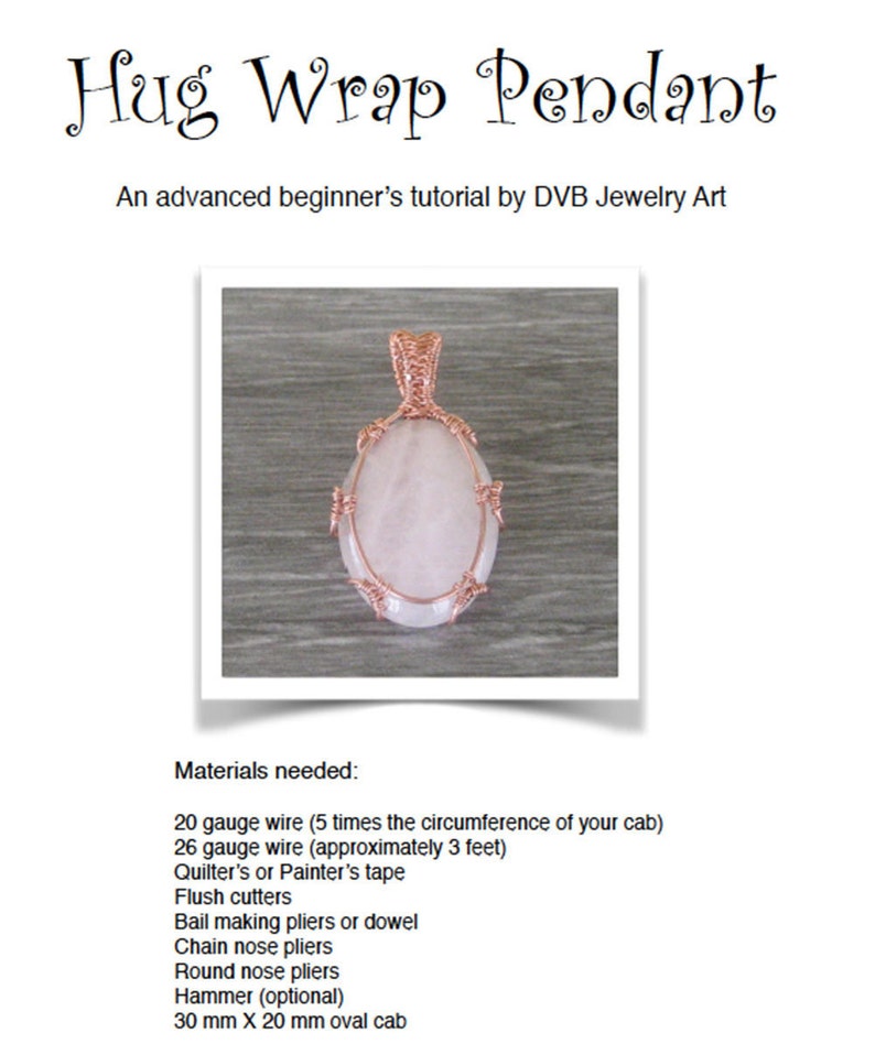 TUTORIAL - Hug Pendant - Wire Wrapping - Jewelry Pattern - Oval ...