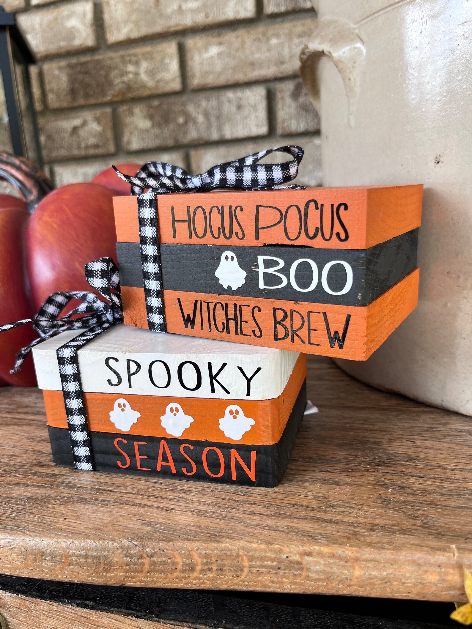 Book Stacks Wooden Book Stack Fall Book Stack Fall Shelf Decor Tired ...