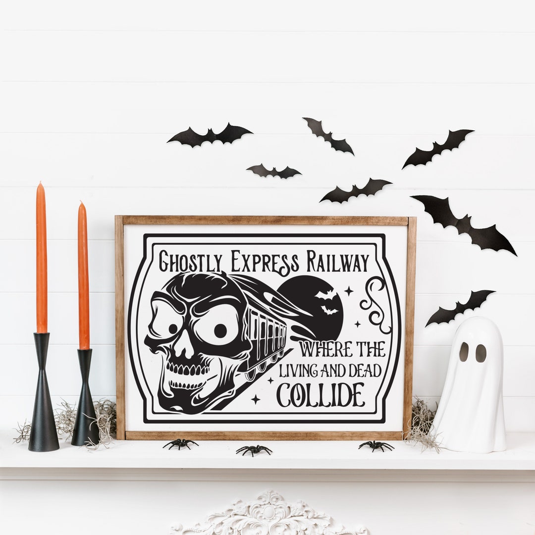 Ghostly Express Sign Spooky Sign Halloween Sign Modern Farmhouse Sign ...