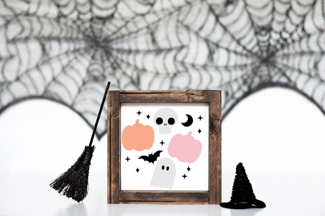Halloween Sign Cute Ghost Sign Ghost Sign Witch Sign Farmhouse Sign ...